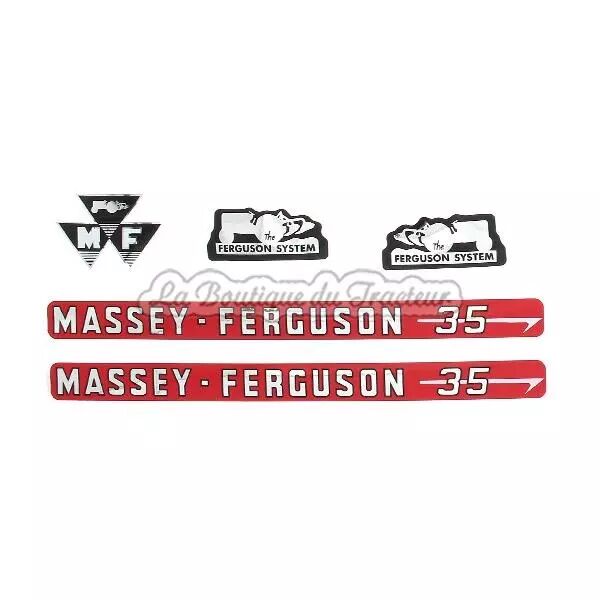 Autocollants Massey Ferguson 35 (kit 5 pièces)